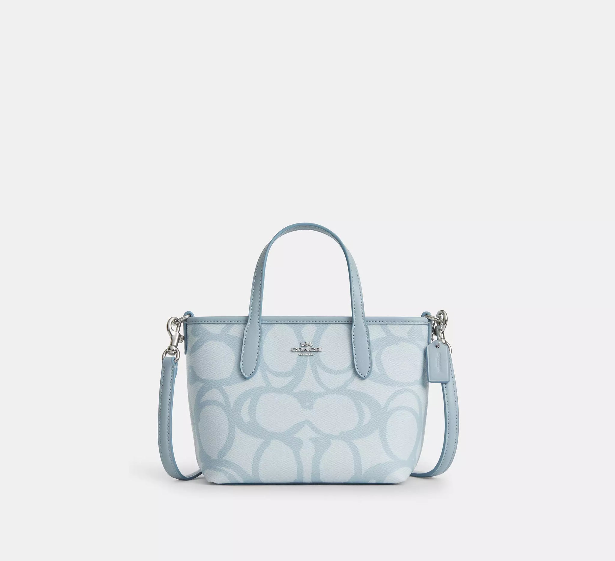 Coach – City Mini Tote Bag Sketch Signature | bolso mini azul canvas